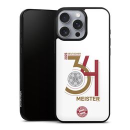 DeinDesign iPhone 16 Pro Max Handy Slim Case extra d&uuml;nn Silikon Handyh&uuml;lle schwarz H&uuml;lle Official Licensed Product Master Fc Bayern M&uuml;nchen Silikon Slim Case