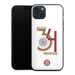 DeinDesign iPhone 15 Plus Handy Premium Silikon H&uuml;lle Handyh&uuml;lle schwarz Case Official Licensed Product Master Fc Bayern M&uuml;nchen Silikon Premium Case