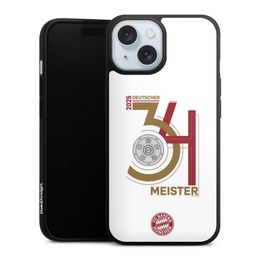 DeinDesign iPhone 15 Handy Premium Silikon H&uuml;lle Handyh&uuml;lle schwarz Case Official Licensed Product Master Fc Bayern M&uuml;nchen Silikon Premium Case