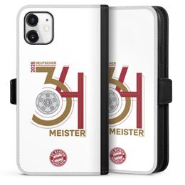 DeinDesign iPhone 11 Handy Klapph&uuml;lle Handyh&uuml;lle aus Kunst Leder schwarz Flip Case Official Licensed Product Master Fc Bayern M&uuml;nchen Sideflip mit Lasche