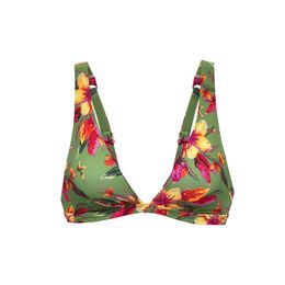 Lascana Damen Triangel-Bikini-Top, salbei-pink bedruckt, Gr&ouml;&szlig;e 32A/B