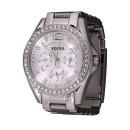 Fossil Analoguhr 'RILEY' Damen Größe One Size silber / weiß