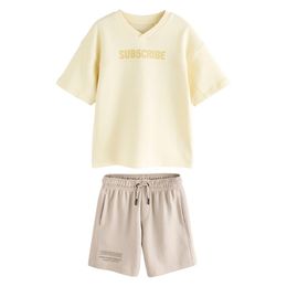next Set Jungen Gr&ouml;&szlig;e 104 pastellgelb / dunkelgelb / taupe