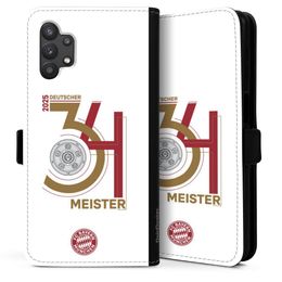 DeinDesign Galaxy A32 5G Handy Klapph&uuml;lle Handyh&uuml;lle aus Kunst Leder schwarz Flip Case Master Official Licensed Product Fc Bayern M&uuml;nchen Sideflip mit langer 