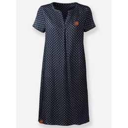 WITT Damen Druckkleid aus reiner Viskose, marine-wei&szlig;-bedruckt, Gr&ouml;&szlig;e 36