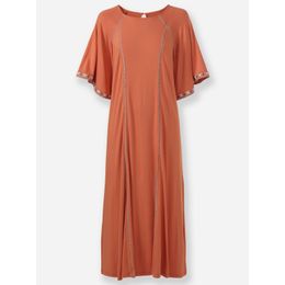 WITT Damen Jerseykleid mit Stickerei, papaya, Gr&ouml;&szlig;e 38
