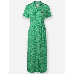 WITT Damen Jerseykleid inklusive Bindeg&uuml;rtel, grasgr&uuml;n-wei&szlig;-bedruckt, Gr&ouml;&szlig;e 20
