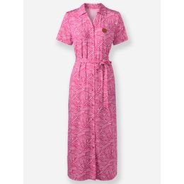 WITT Damen Jerseykleid inklusive Bindeg&uuml;rtel, fuchsia-wei&szlig;-bedruckt, Gr&ouml;&szlig;e 36