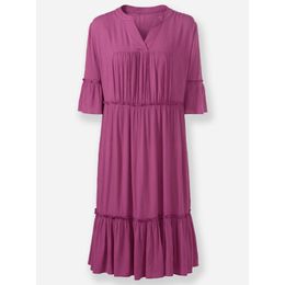 WITT Damen Stufenkleid mit kleinen R&uuml;schen, erika, Gr&ouml;&szlig;e 36
