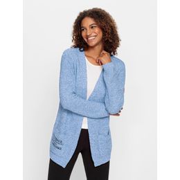 WITT Damen Strickjacke in Melange-Optik, himmelblau-weiß-meliert, Größe 36