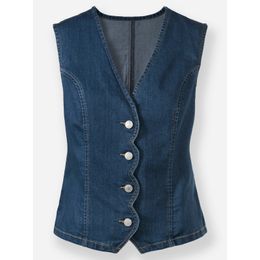 WITT Damen Jeansweste mit Wellenkante, blue-stone-washed, Gr&ouml;&szlig;e 40