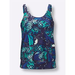 feel good Damen Tankini-Oberteil mit Schmetterling-Druck, marine-royalblau-bedruckt, Gr&ouml;&szlig;e 42D