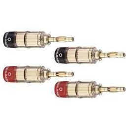 Oehlbach 3020 Lautsprecher-Steckverbinder Stecker, gerade Gold, Rot, Schwarz 4 St.