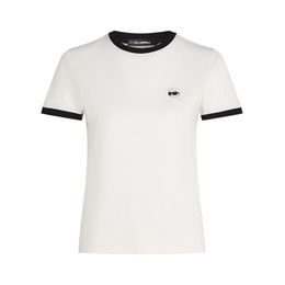 K by KARL LAGERFELD Karl Lagerfeld T-Shirt 'Ikon' Damen Gr&ouml;&szlig;e XXL creme / schwarz