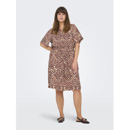 Only Carmakoma Kleid 'CARShilla' Damen Gr&ouml;&szlig;e 50 braun / wei&szlig; Sommerkleid