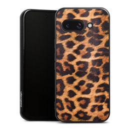 DeinDesign Google Pixel 9a Handy Silikon H&uuml;lle Case schwarz Handyh&uuml;lle Leopard Animal Print Fur