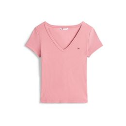 Tommy Jeans T-Shirt 'Essential' Damen Gr&ouml;&szlig;e XL navy / altrosa / rot / wei&szlig;