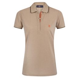 Jimmy Sanders Poloshirt Damen Gr&ouml;&szlig;e M beige / dunkelorange / schwarz