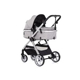 Chipolino Kombikinderwagen 2 in 1 Vista Wickeltasche, Fu&szlig;abdeckung, Korb, Gurt grau
