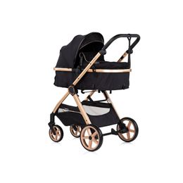 Chipolino Kombikinderwagen 2 in 1 Vista Wickeltasche, Fu&szlig;abdeckung, Korb, Gurt schwarz