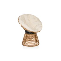 hjh LIVING Outdoor Stuhl WEAVORA Stoff, PE-Rattan, Eisen