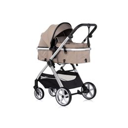 Chipolino Kombikinderwagen 2 in 1 Vista Wickeltasche, Fu&szlig;abdeckung, Korb, Gurt beige