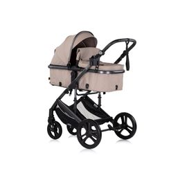 Chipolino Kinderwagen 2 in 1 Amore Getr&auml;nkehalter Wickeltasche Fu&szlig;abdeckung Korb hellbraun