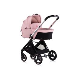 Chipolino Kinderwagen Elite 3 in 1 i-Size Babyschale Sportsitz Babywanne Tasche pink