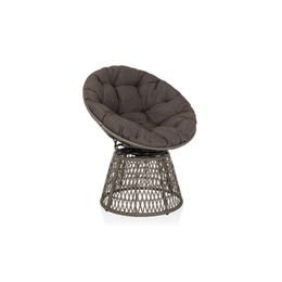 hjh LIVING Outdoor Stuhl WEAVORA Stoff, PE-Rattan, Eisen