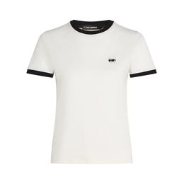 K by KARL LAGERFELD Karl Lagerfeld T-Shirt 'Ikon' Damen Gr&ouml;&szlig;e XL creme / schwarz