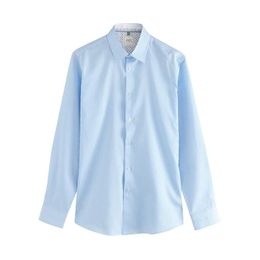 next Button Up Shirt male Blue size 17