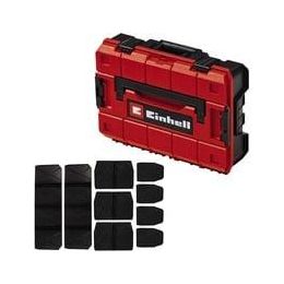 Einhell Systemkoffer E-Case S-F incl. dividers, Werkzeugkiste schwarz/rot, mit Trennelementen