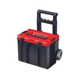 Einhell Systemkoffer E-Case L, Werkzeugkiste schwarz/dunkelrot, mit R&auml;der