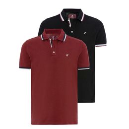 Williot Poloshirt Herren Gr&ouml;&szlig;e L bordeaux / schwarz / wei&szlig;