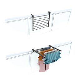 Foxydry Duo Hängetrockner 62 cm – Klappbarer Wäschetrockner in Anthrazit für Geländer & Terrasse