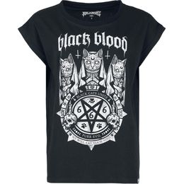 Black Blood by Gothicana Black Cat's Unite T-Shirt T-Shirt schwarz in L Q324-000385 M509004
