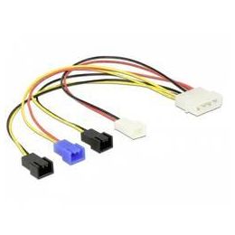 Delock Molex 4 pin > 4 x 2 pin fan (12 V / 7 V / 5 V) - Netzkabel f&uuml;r L&uuml;fter - interne Stromversorgung, 4-polig (M)