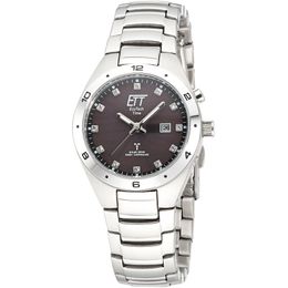 Funkuhr ETT "Altai", silber (silberfarben), Armbanduhren, Damen, Armbanduhr, Damenuhr, Solar, Datum, Edelstahlarmband