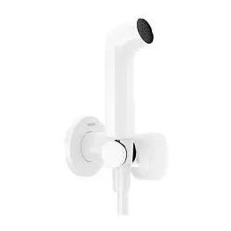 Hansgrohe Bidette Duschkopf 29232700 1 Strahlart S wassersparend für Warmwasser mit Duschkopfhalterung und Duschschlauch 125 cm, Mattweiß