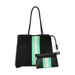 NAEMI Shopper Damen Größe One Size hellgrün / rosa / schwarz