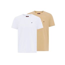 Williot T-Shirt Herren Gr&ouml;&szlig;e XL camel / wei&szlig;