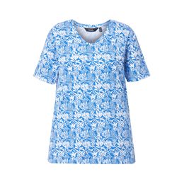 Ulla Popken T-Shirt Damen Gr&ouml;&szlig;e XXL/XXXL blau / wei&szlig;