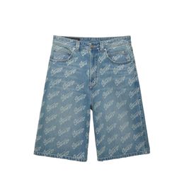 Pull&Bear Pull&bear Shorts 'STWD' Herren Gr&ouml;&szlig;e 28 blue denim / wei&szlig;
