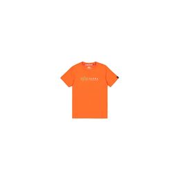 Alpha Industries T-Shirt 'Alpha Label' Jungen Gr&ouml;&szlig;e 152 gelb / orange / wei&szlig;