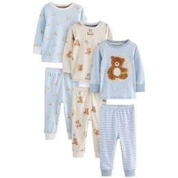 next Schlafanzug Jungen Gr&ouml;&szlig;e 80 beige / blau / braun / wei&szlig;
