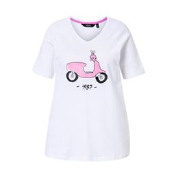 Ulla Popken T-Shirt Damen Gr&ouml;&szlig;e XXXL/4XL rosa / schwarz / wei&szlig;