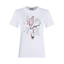 K by KARL LAGERFELD Karl Lagerfeld T-Shirt 'Karl Series' Damen Gr&ouml;&szlig;e L rot / schwarz / wei&szlig;