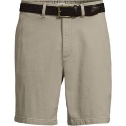 LANDS' END Chino-Shorts mit Textur und G&uuml;rtel, Herren,  Wei&szlig;, Baumwolle/Lyocell (Viskose)/Baumwoll-Mischung, by Lands' End