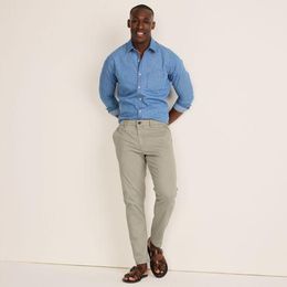 LANDS' END Straight Fit Chinos mit Textur, Herren,  Wei&szlig;, Baumwolle/Lyocell (Viskose)/Baumwoll-Mischung, by Lands' End