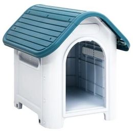 vidaXL Hundehütte 59x75x66cm Polypropylen Hundehaus blau